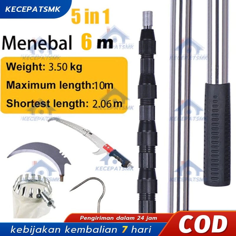 Jual 6 Meter Alat Pemetik Buah Tongkat Panjang Untuk Petik Buah metal fruit picker / Gergaji ...