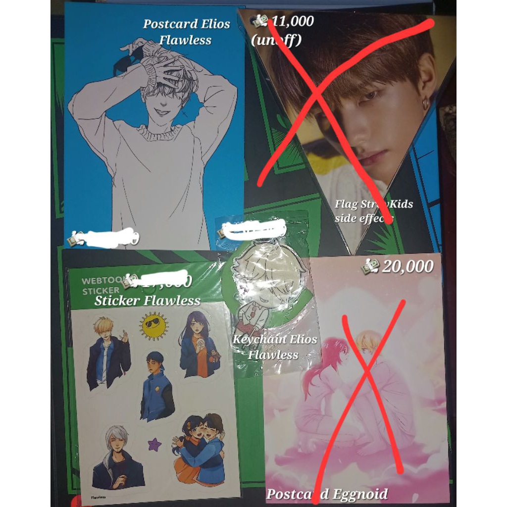 Jual [TAKE ALL ONLY] Keychain Postcard Sticker webtoon FLAWLESS ...