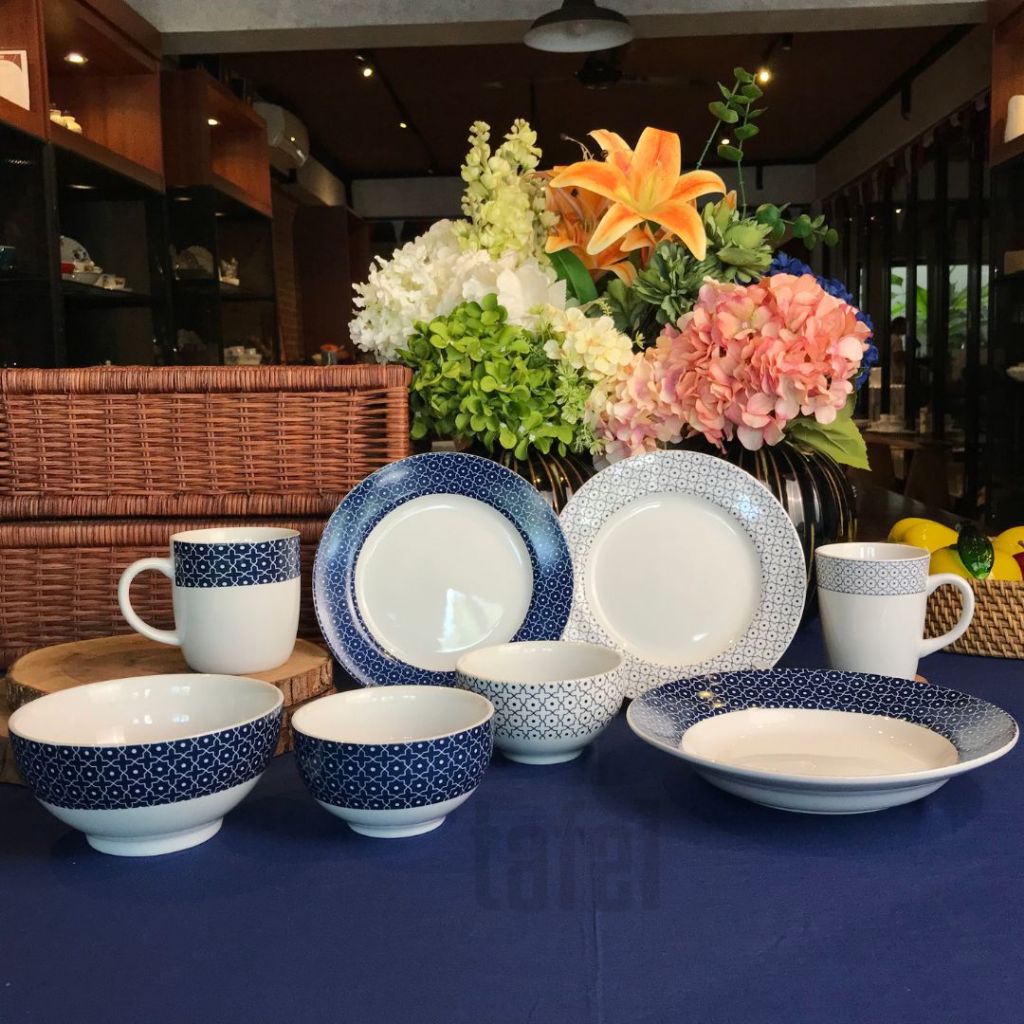 Jual Piring Mangkok Keramik Blue Star Series Isi 1 | Shopee Indonesia