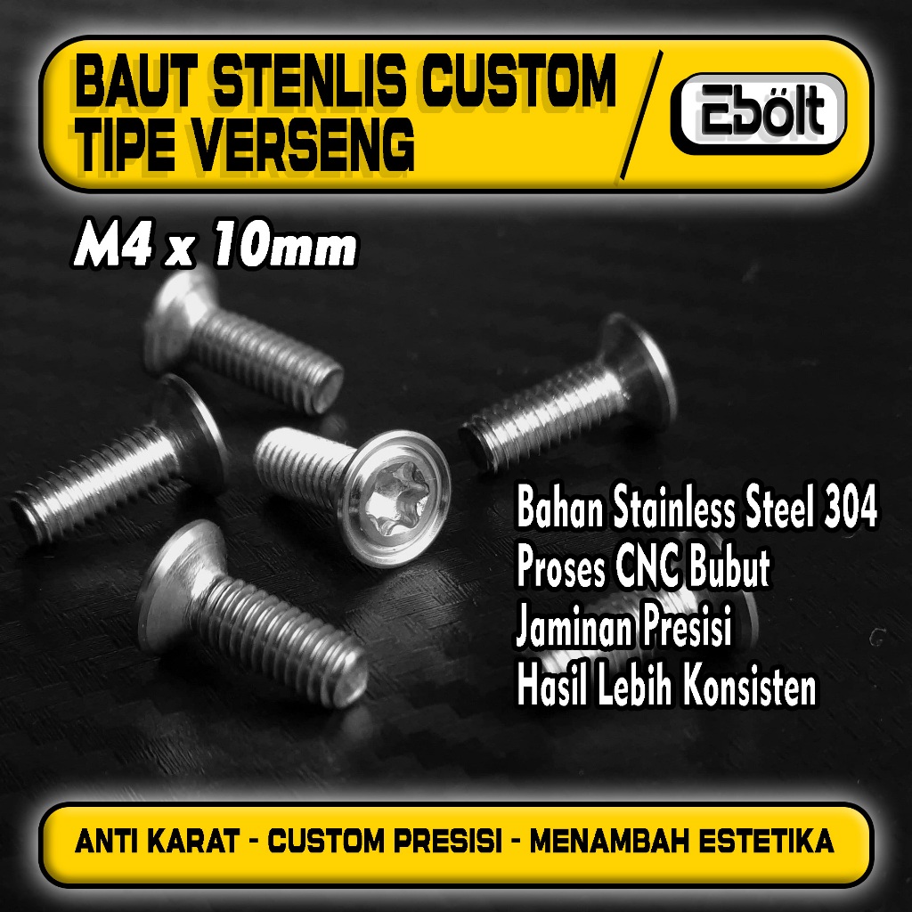 Jual BAUT STENLIS BAUD STAINLESS STEEL CUSTOM TIPE VERSENG BAUT ...