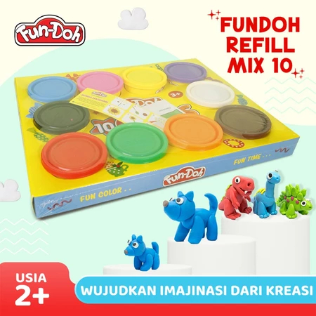 Jual HH-FUNDOH MIX 10 Mainan Lilin Plastisin Clay Malam Refill Isi ...