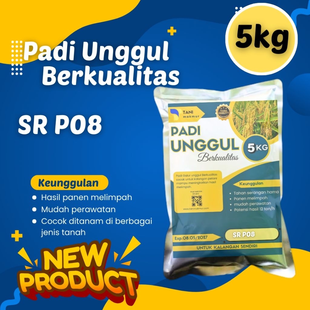 Jual padi SR P08 ultra genjah kualitas gabah super 5kg | Shopee Indonesia