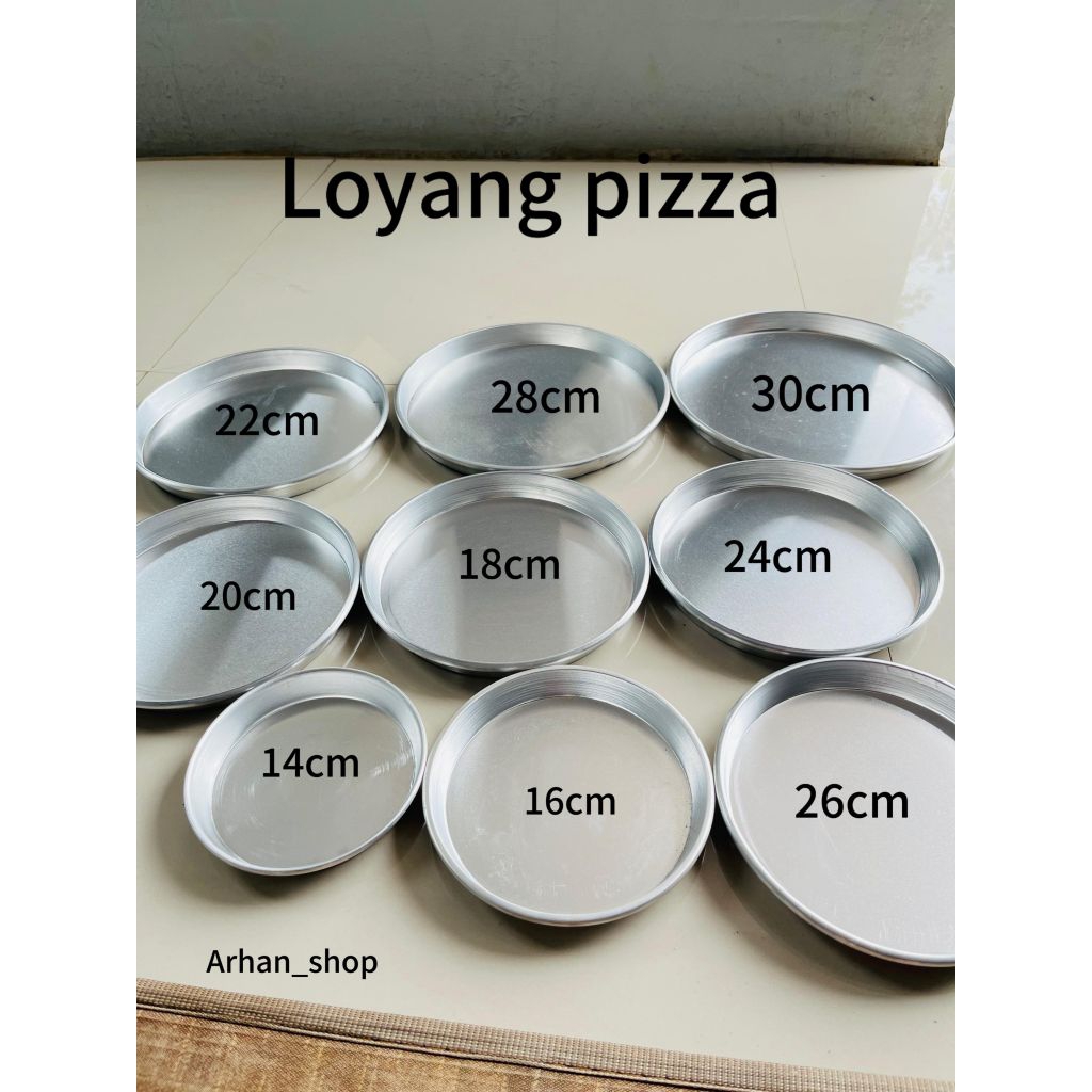 Jual Loyang Pizza ukuran ( 8 10 12 14 16 18 20 22 24 26 28 30) | Shopee ...