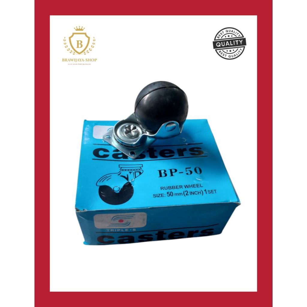 Jual Roda Bulat Hitam Karet 2 Inch Casters BP-50 Triple S | Shopee ...