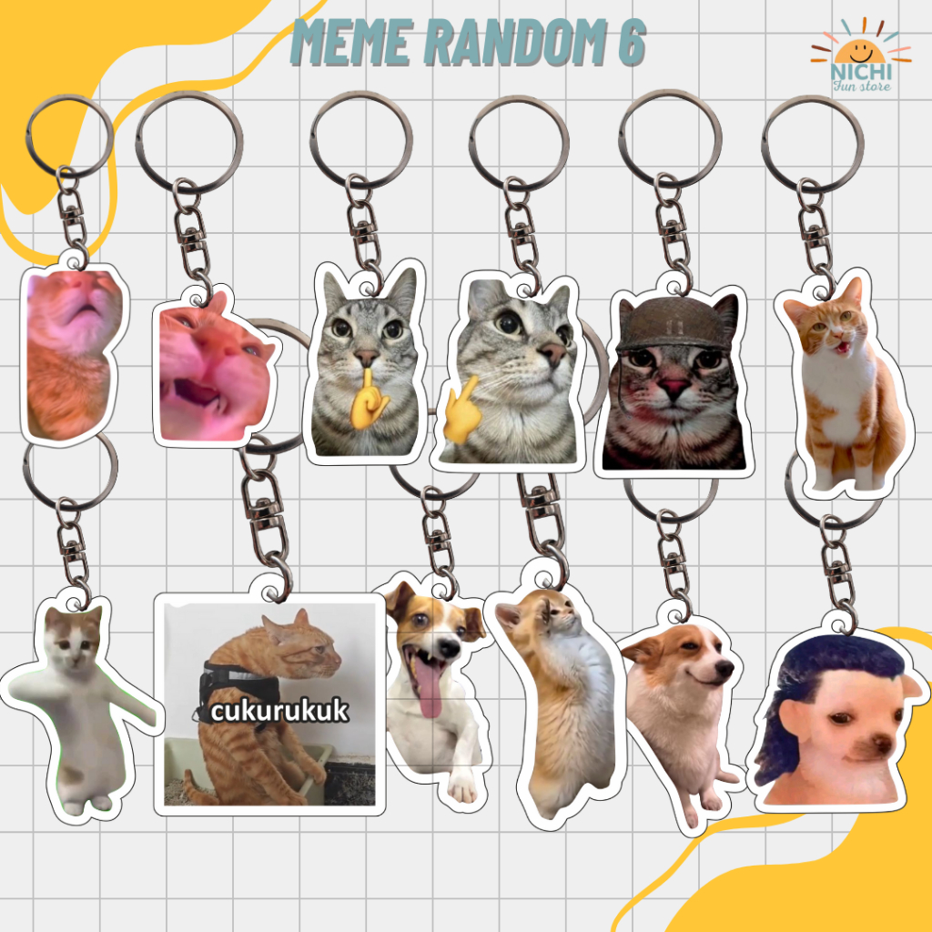 Jual [MEME CAT VER. 6] KEYCHAIN AKRILIK/GANTUNGAN KUNCI AKRILIK ...
