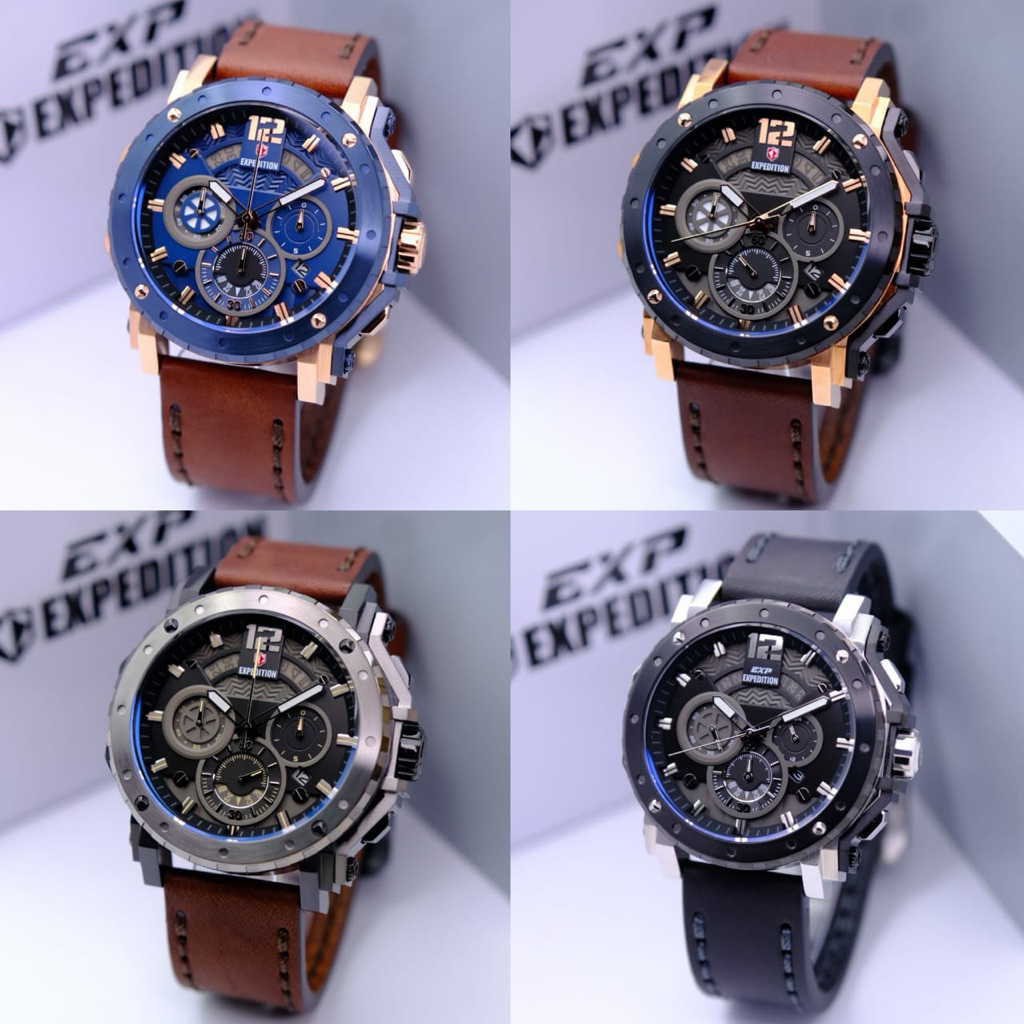 Jual JAM TANGAN PRIA EXPEDITION E6402 / E 6402 STAINLESS LEATHER ...