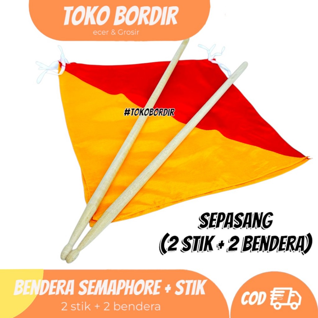 Jual Bendera semaphore + stik sepasang ( 2 bendera + 2 stik ) | Shopee ...