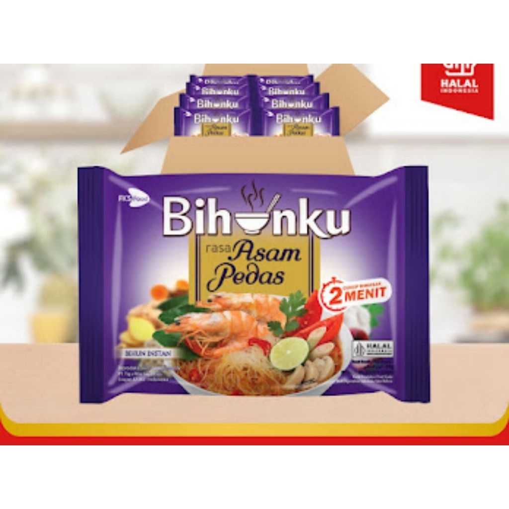 Jual Bihunku Instan viral - Asam Pedas - 1 karton - 40 Pcs - 55gr ...