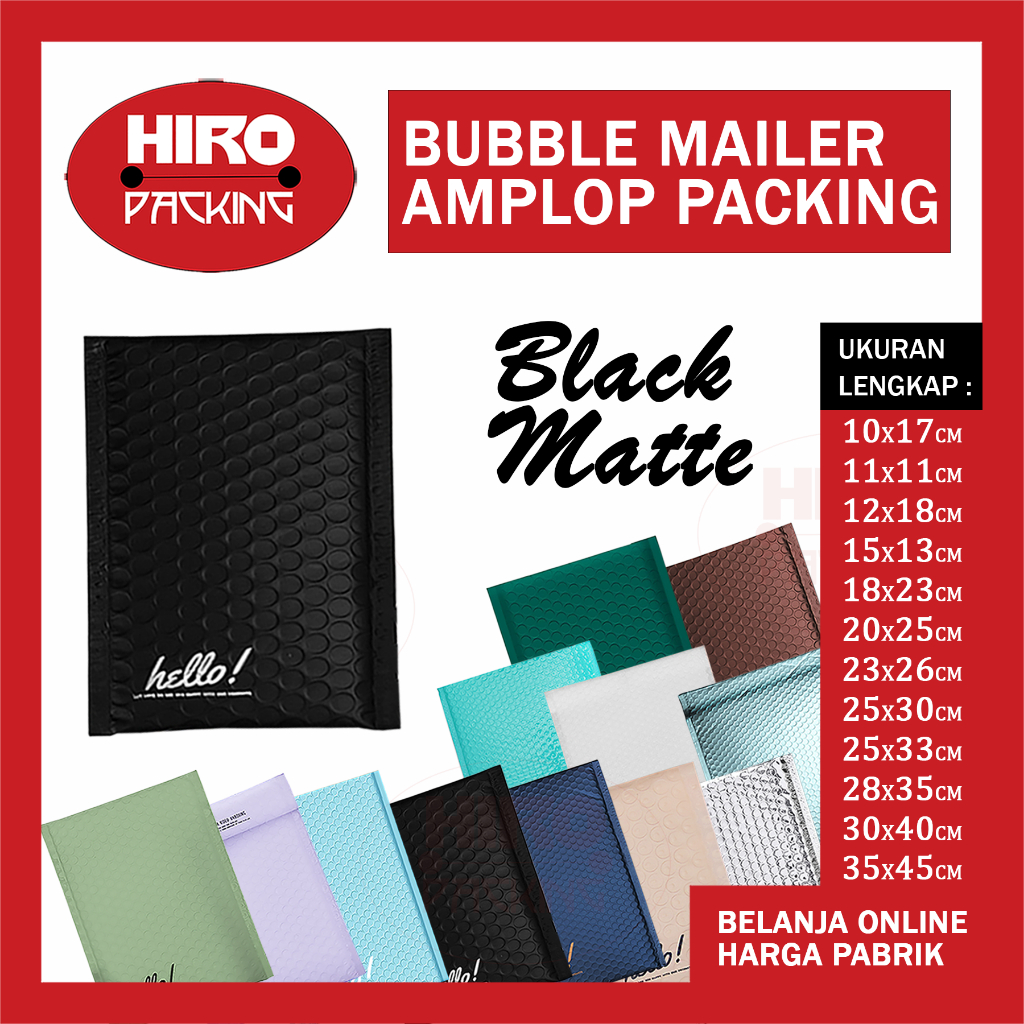 Jual Amplop Bubble Mailer Wrap Packing Hitam Mate Kantong Paket ...