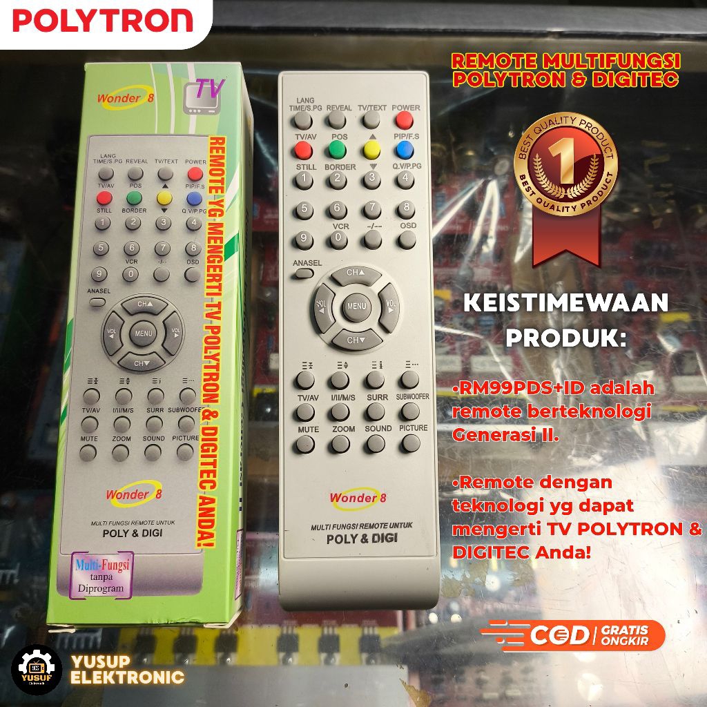 Jual REMOTE TV TABUNG POLYTRON DIGITEC MULTIFUNGSI WONDER 8 | Shopee ...