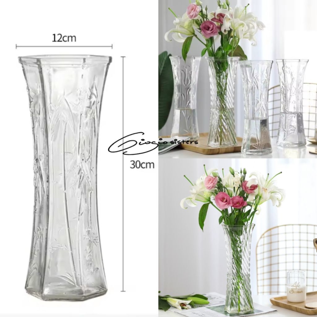 Jual VAS HARMONIA | Vas bunga Kaca Tinggi Aesthetic Vas Transparan ...