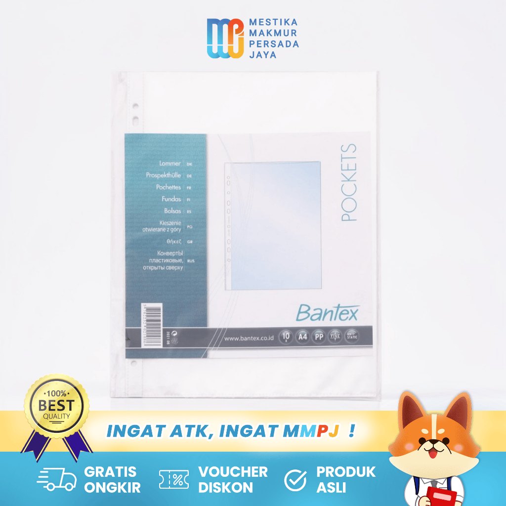 Jual Bantex Plastik Pocket A4 0,05mm (10Pcs) - Pelindung Dokumen ...