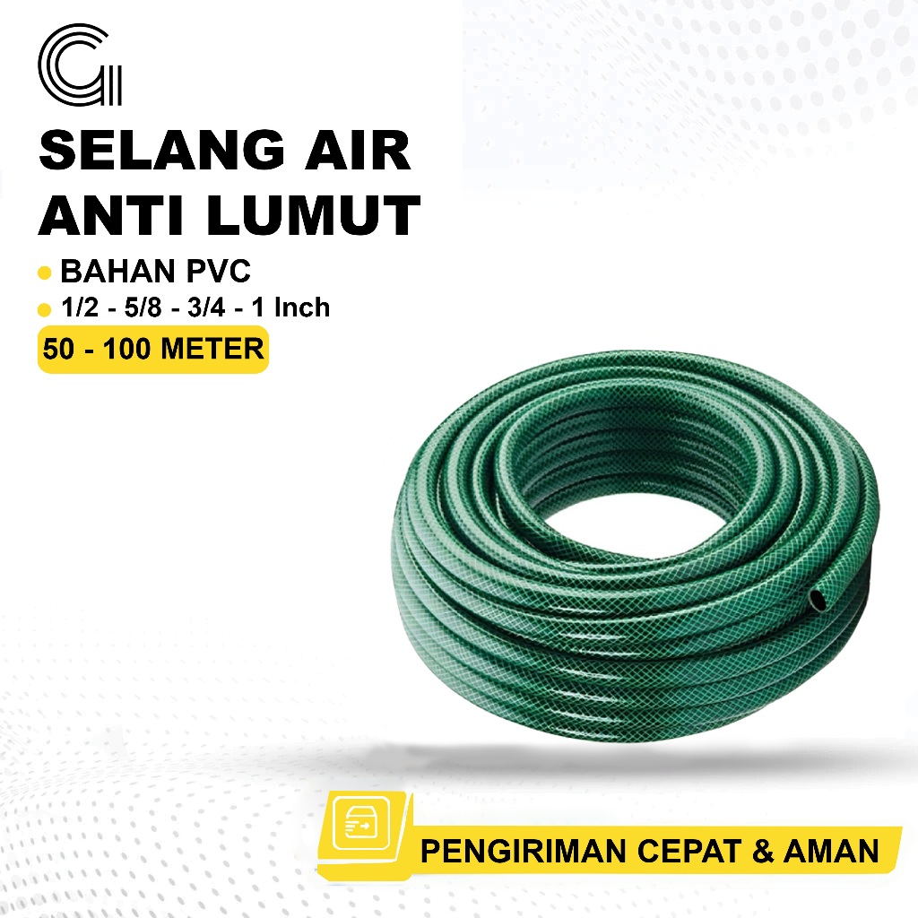 Jual SELANG GEMUK Selang Air 1/2 5/8 3/4 1 Inch 50 Sampai 100 Meter Selang Air Anti Lumut Hijau ...
