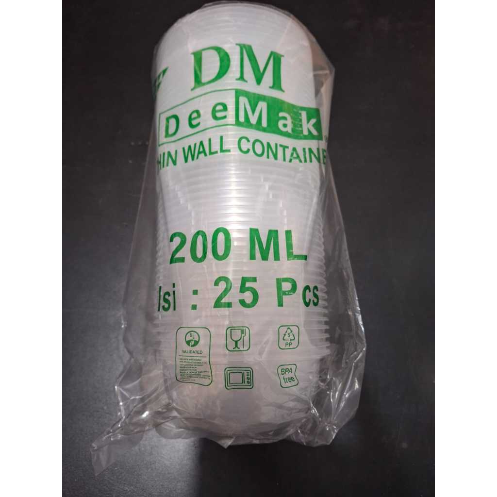 Jual Thinwall Container DM 200 ML Bulat (25 psc) | Shopee Indonesia