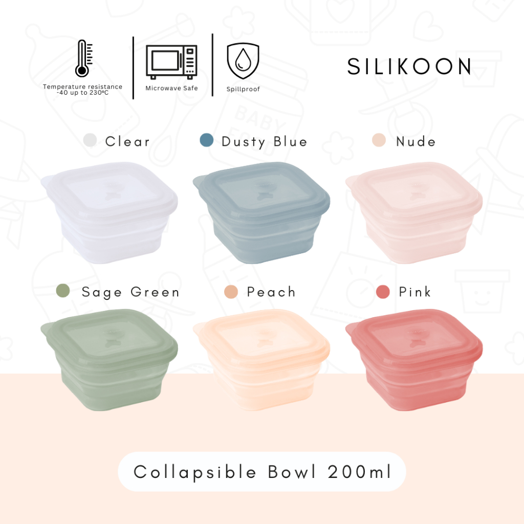 Jual SILIKOON Premium Silicone Collapsible Bowl 200ml Lunch Box ...