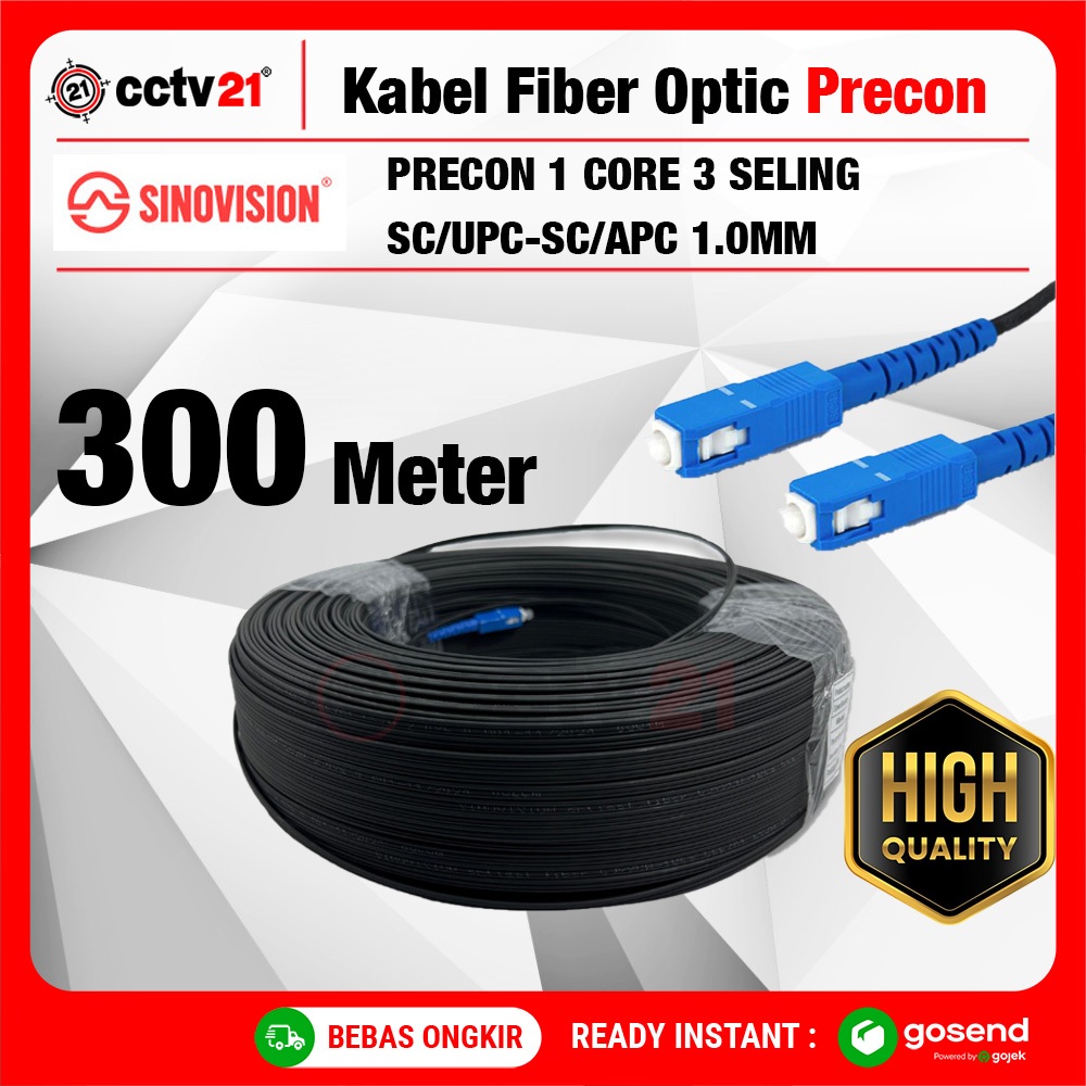Jual Kabel Precon FO Fiber Optik Optic 300M 300 Meter SINOVISION 1 Core 3 Seling SC/UPC-SC/APC 1 ...