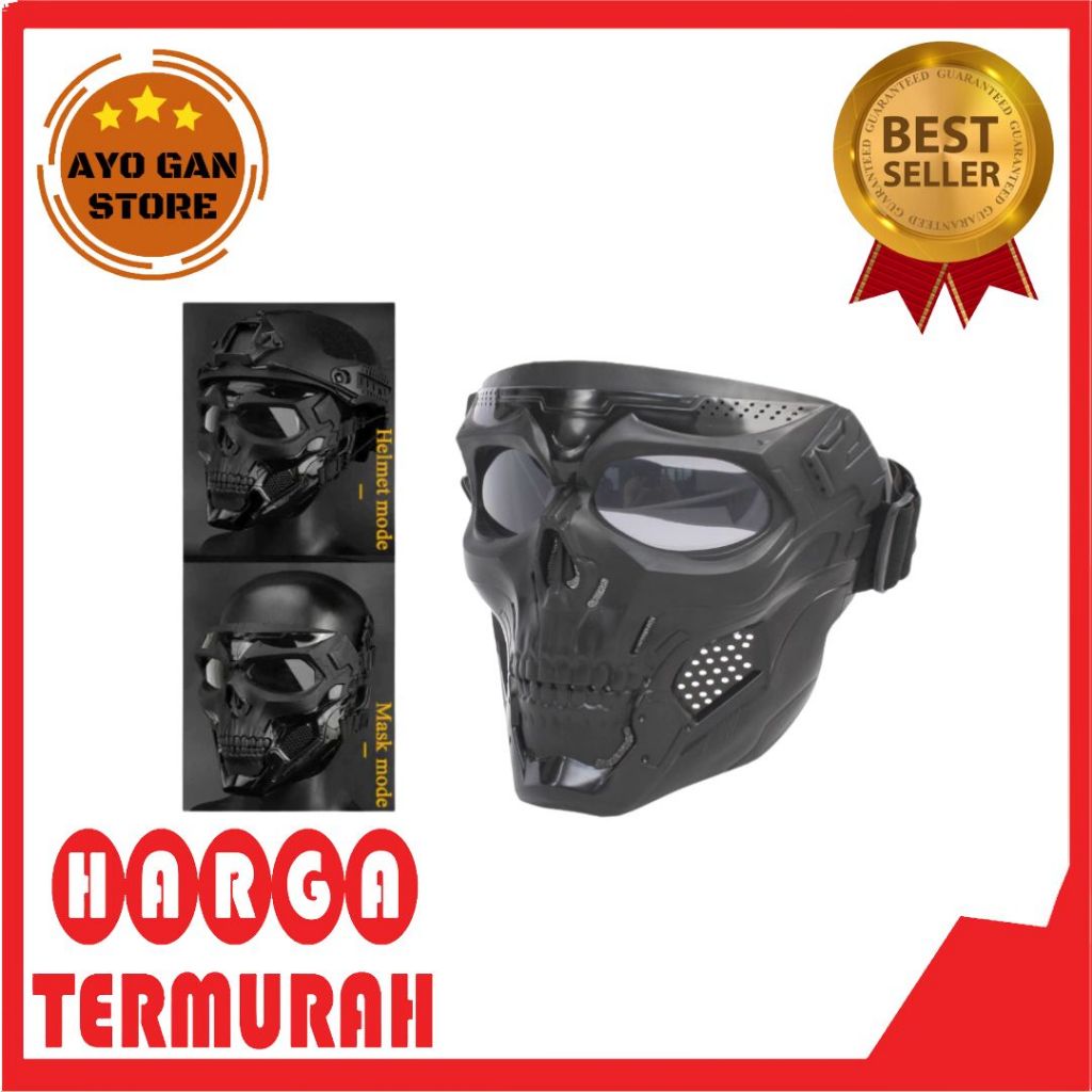 Jual Masker Motor Topeng Airsoft Gun Full Face Tactical Mask ...