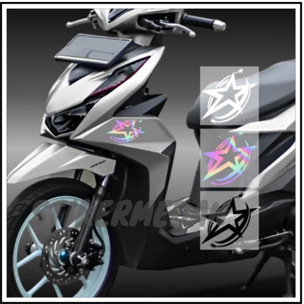 Jual Sticker Motor - Sticker cutting variasi bintang helm motor Stiker ...