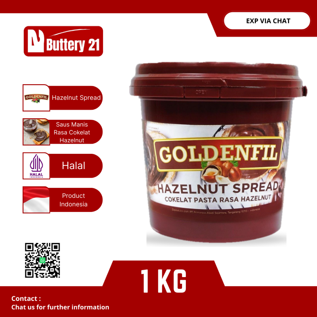 Jual GOLDENFIL HAZELNUT SPREAD 1 KG/SELAI RASA HAZELNUT 1 KG/SELAI ...