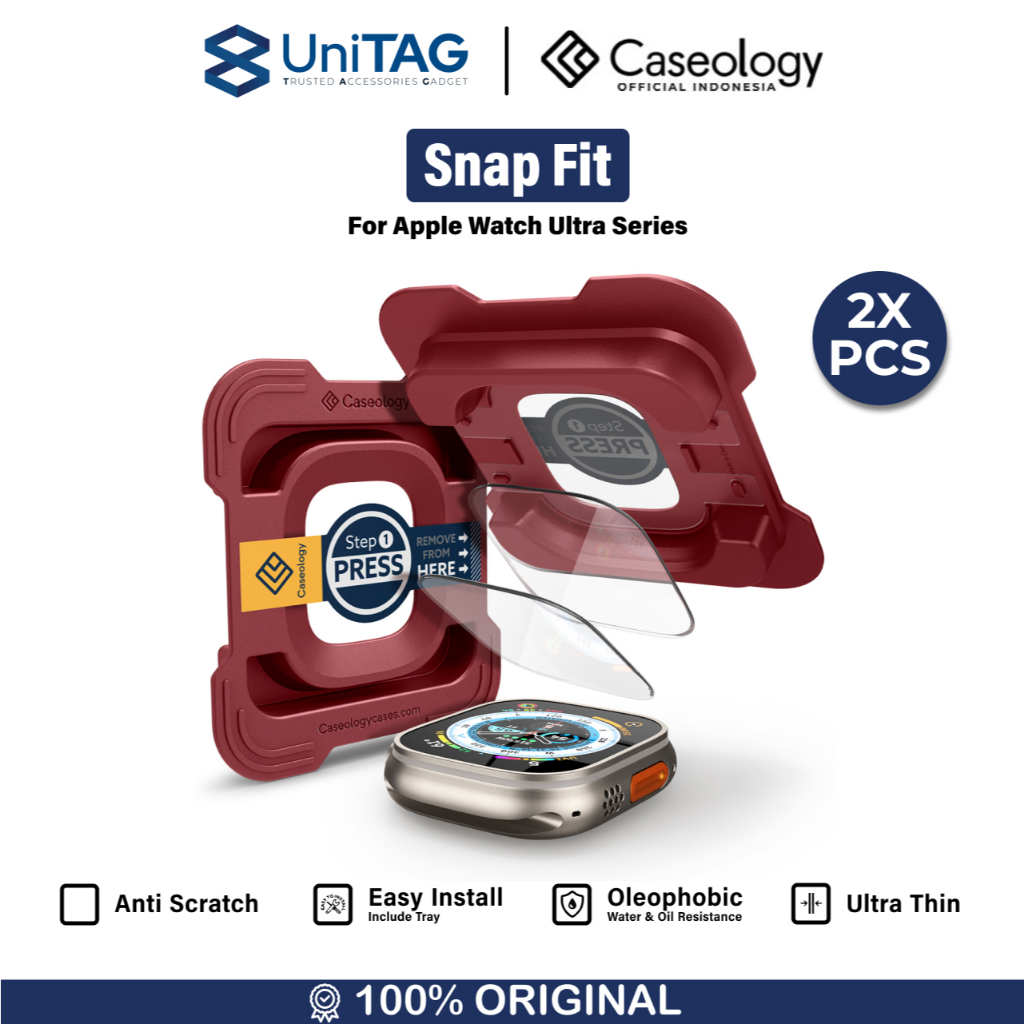 Jual Tempered Glass Apple Watch Ultra 2 49mm Caseology by Spigen Snap ...