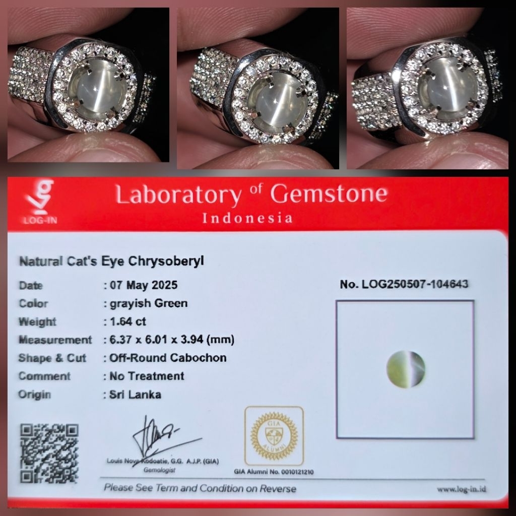 Jual Batu Cat Eye Chrysoberyl Ceylon Srilanka Memo 1.64 crt | Shopee ...