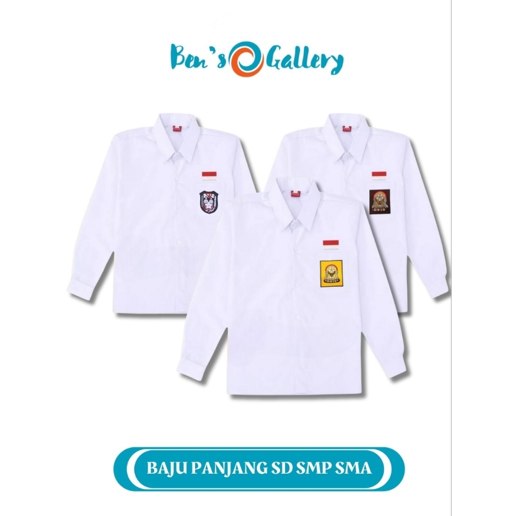 Jual Baju Seragam Sekolah OSIS Putih SD SMP SMA Lengan Panjang Anak ...