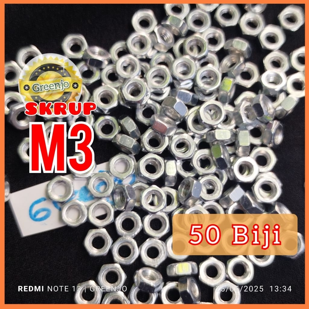 Jual Mur Skrup M3 Sekrup baut Audio M3 (50biji) | Shopee Indonesia