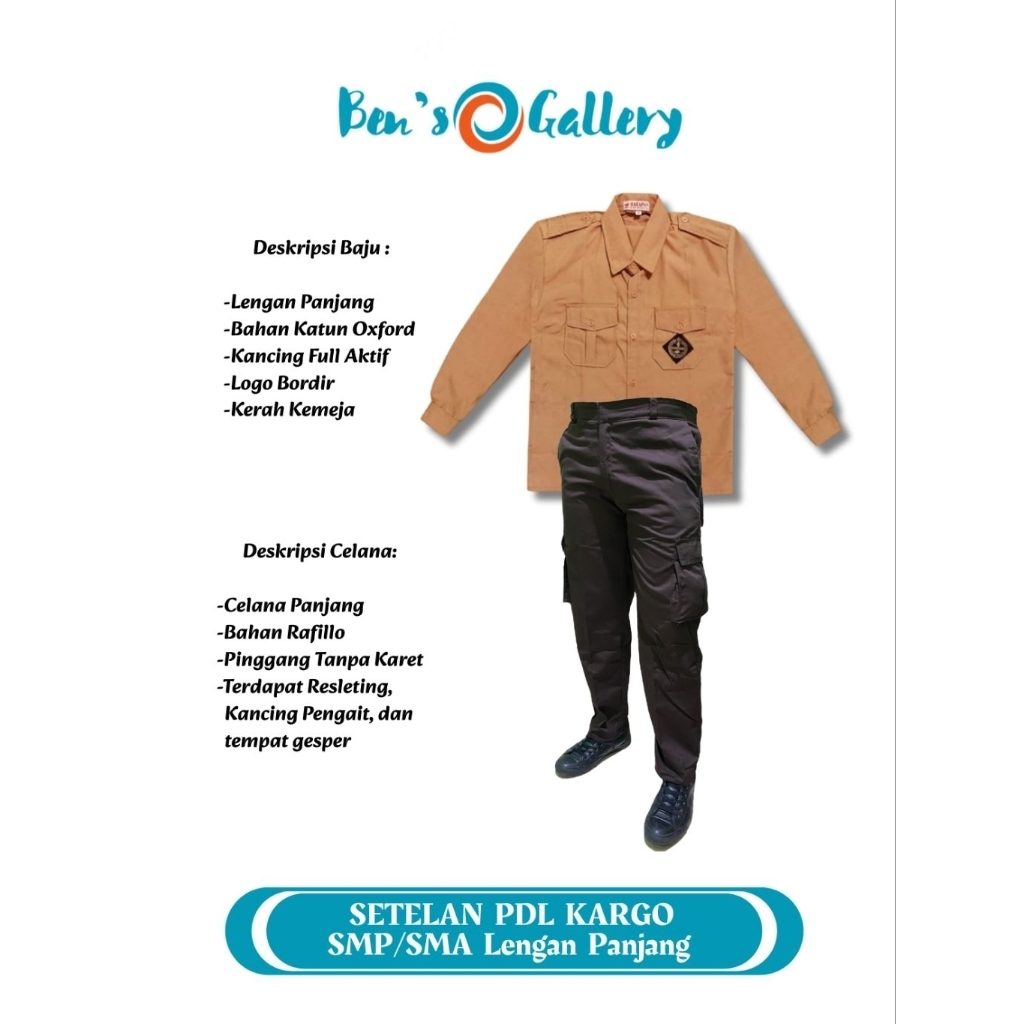 Jual Setelan Pramuka SMP MTS SMA SMK / Baju Penggalang Lengan Panjang Pendek Celana PDL Cargo ...