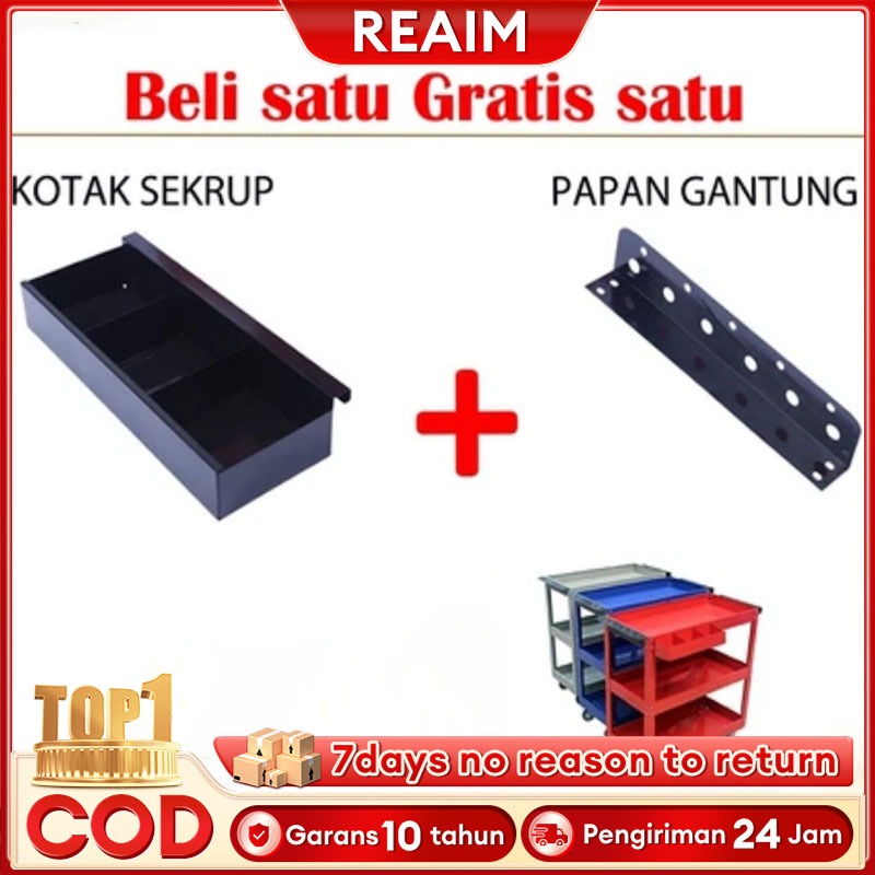 Jual REAIM Troli Bengkel Rak 3 Susun Aksesoris papan gantung kotak ...