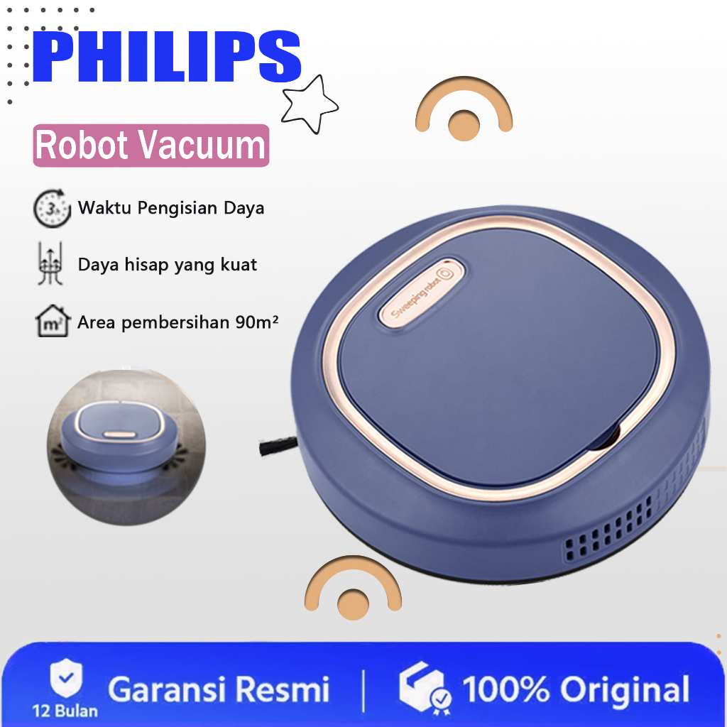 Jual Ready PHILIPS Robot Vacum Cleaner Portable Penyedot Debu Rumah Sapu Otomatis Cerdas ...
