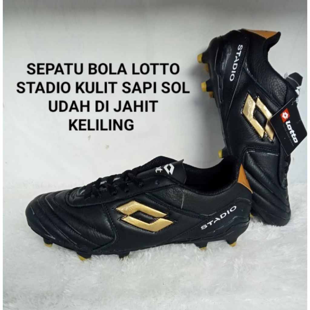 Jual sepatu bola lotto full kulit sapi asli(out sol sudah dijahit ...