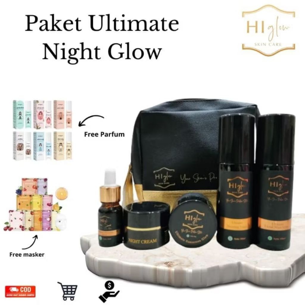 Jual Paket Ultimate Hi Glow Skincare Acne Dark Spot/Night Glow/Paket ...