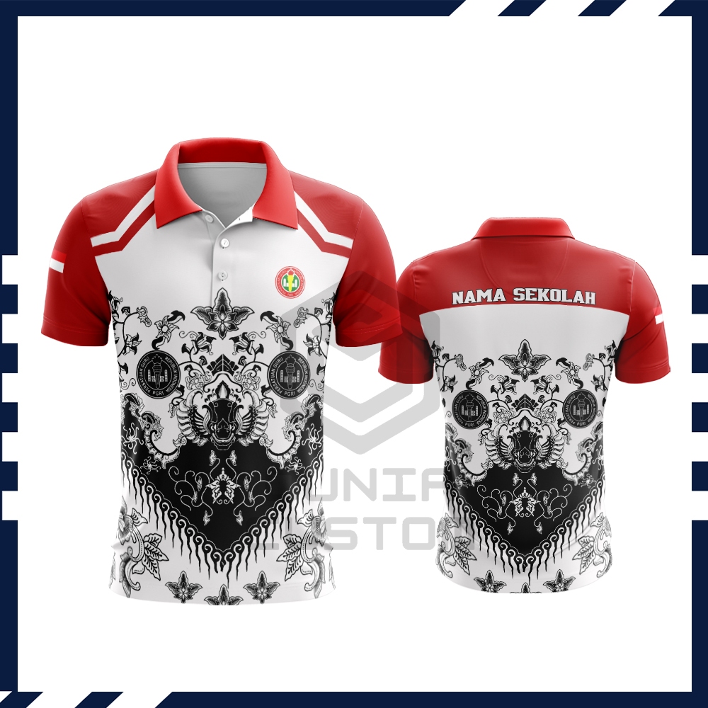 Jual Baju PGRI | Kaos Baju Jersey Guru Motif Batik PGRI Fullprint | Kaos Polo Batik PGRI Lengan ...