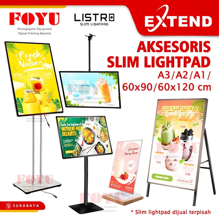 Jual Listro Aksesoris Slim Light Pad A3 A2 A1 60x90 60x120 cm Penyangga Dudukan Meja Standing ...