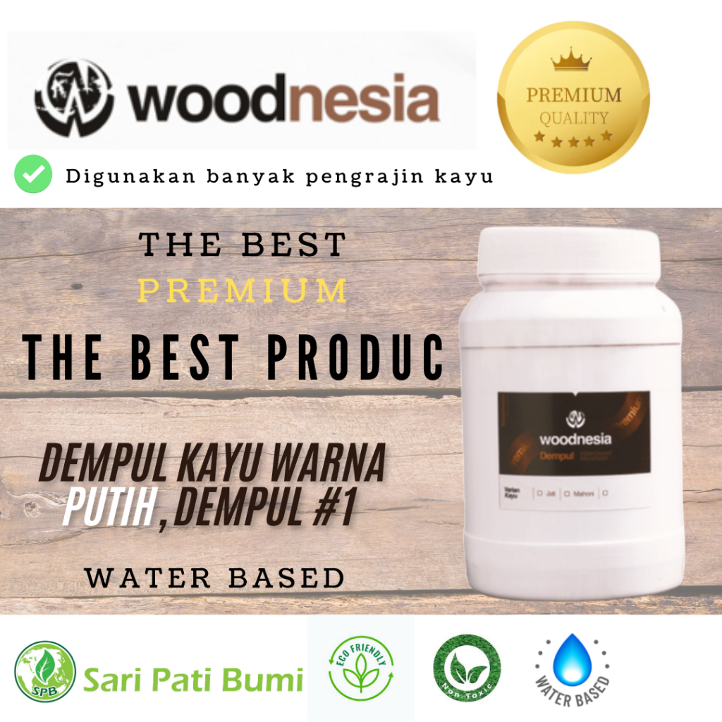 Jual Dempul Kayu Woodnesia Warna Putih Premium 1 Kg Water based wood ...