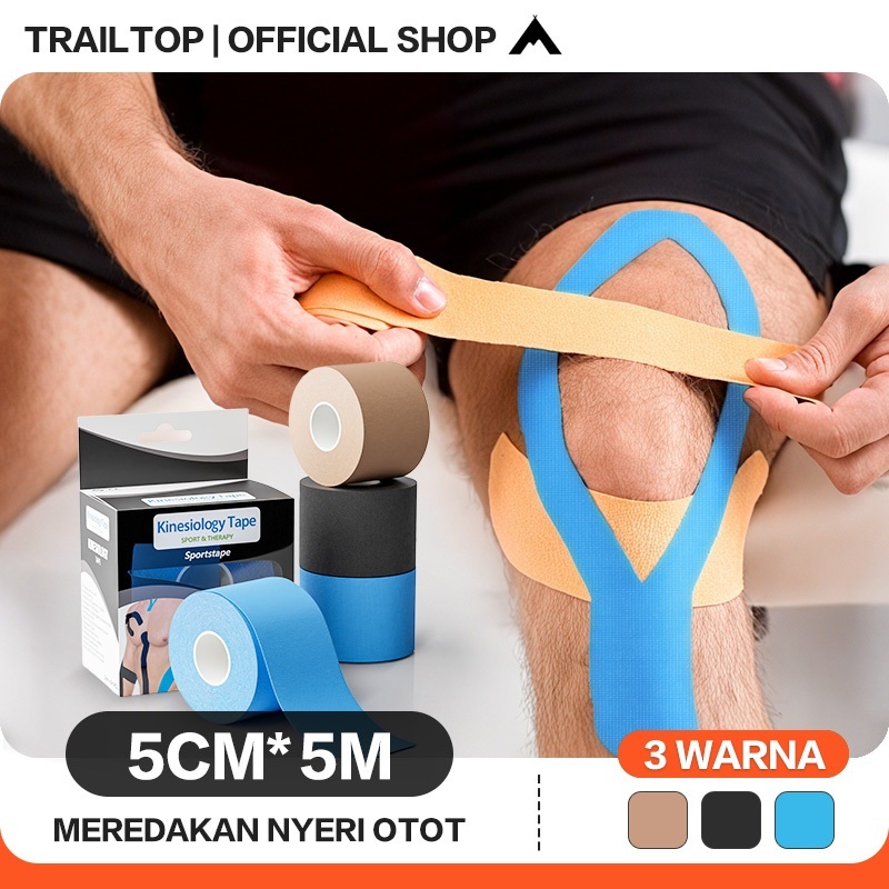 Jual TrailTop Kinesiology Tape 5cm x 5m Kinesio Tape Tahan Air Taping Olahraga Untuk Cedera ...