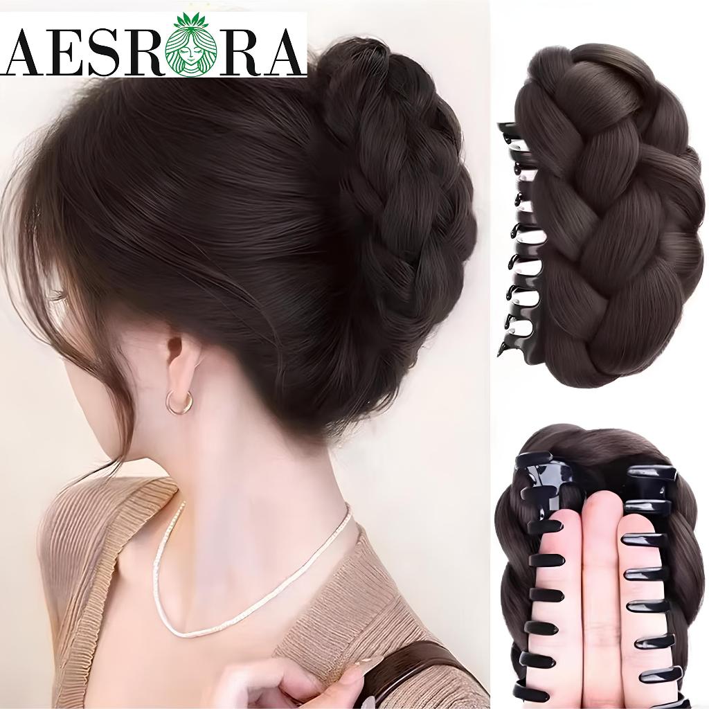 Jual AESRORA Sanggul Cepol Capitan Rambut Palsu Praktis Model Kepang ...