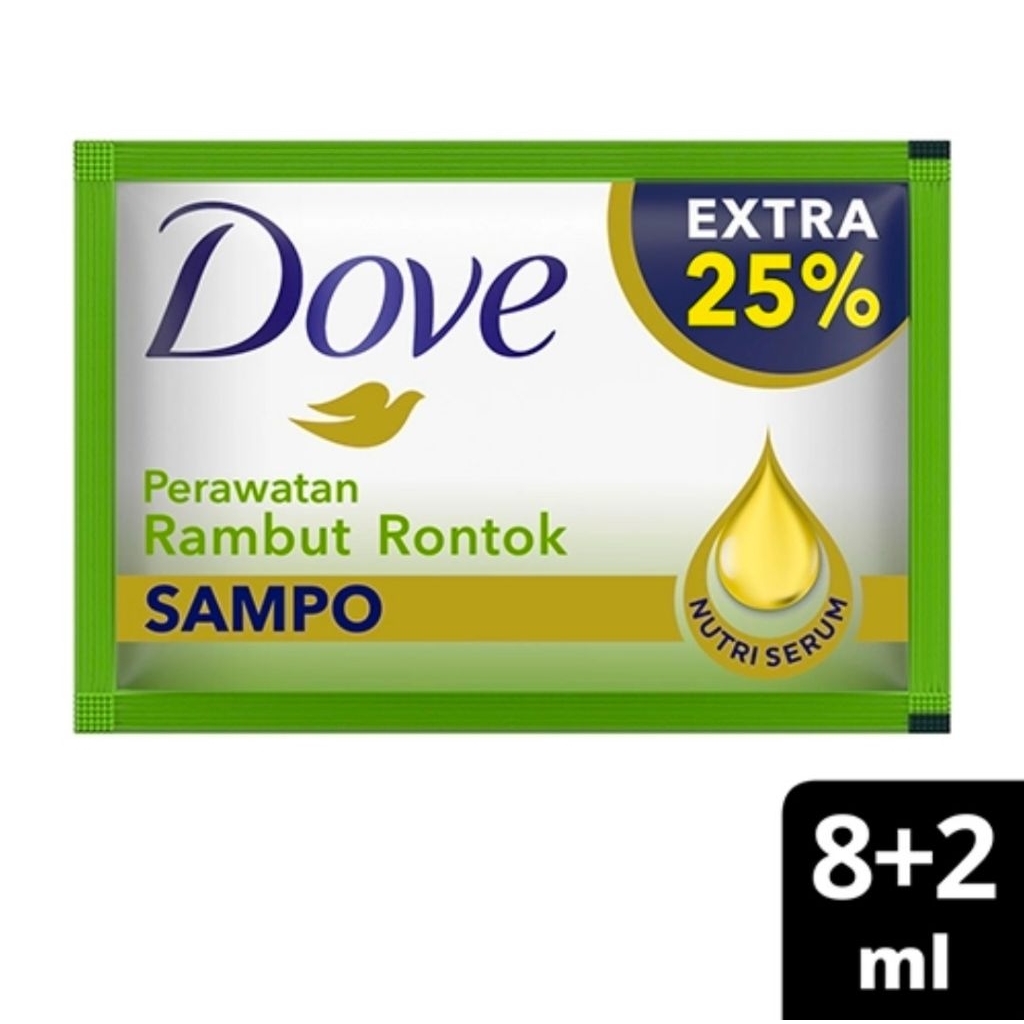 Jual Dove Sampo Sachet Perawatan Rambut Rontok 10mlIsi: 1 renceng (12 ...