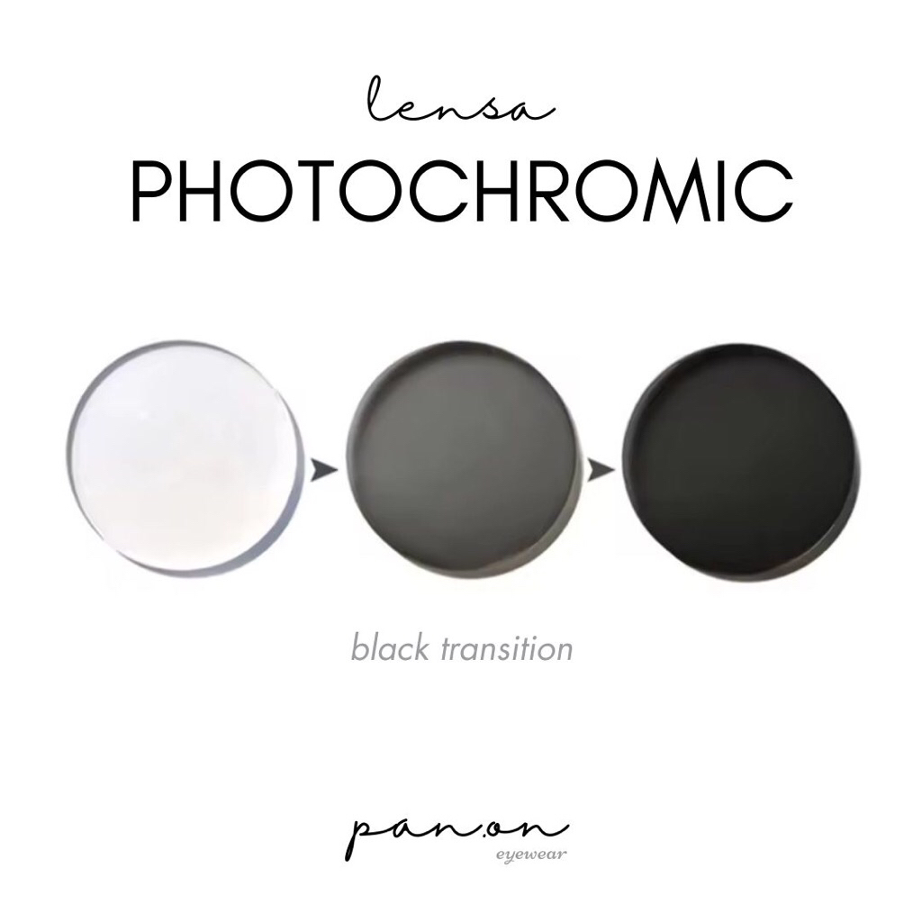 Jual pan on eyewear • Lensa Photochromic - black transition (normal ...