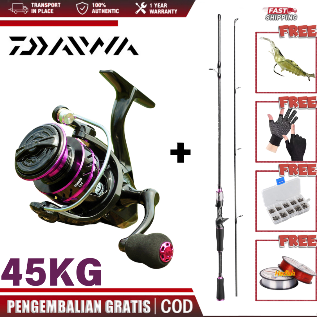 Jual DAIWA Satu set reel dan joran 1.8M~2.1M dan reel full metal Setelan warna ungu | Shopee ...