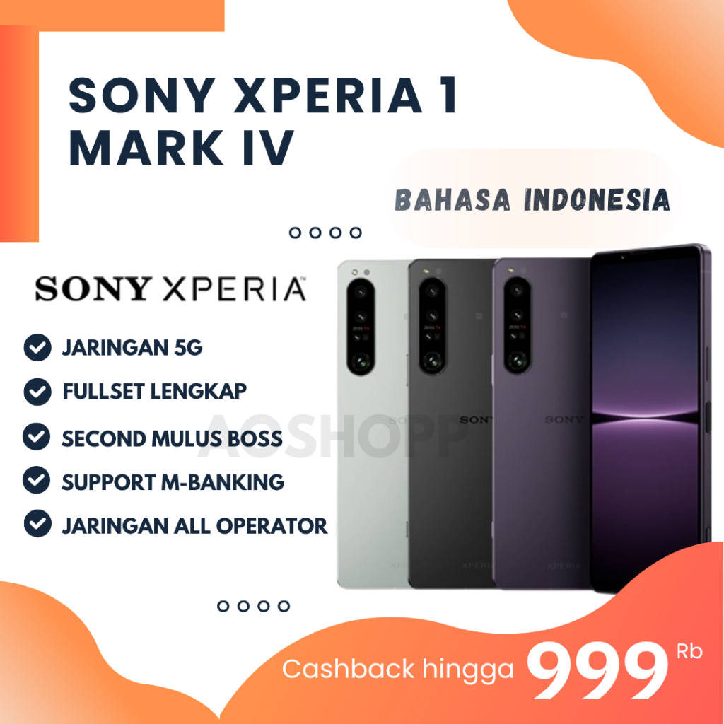 Jual SONY XPERIA 1 IV 5G RAM 12/256GB - XPERIA MARK 4 - Snapdragon 8 Gen 1 5G | Shopee Indonesia
