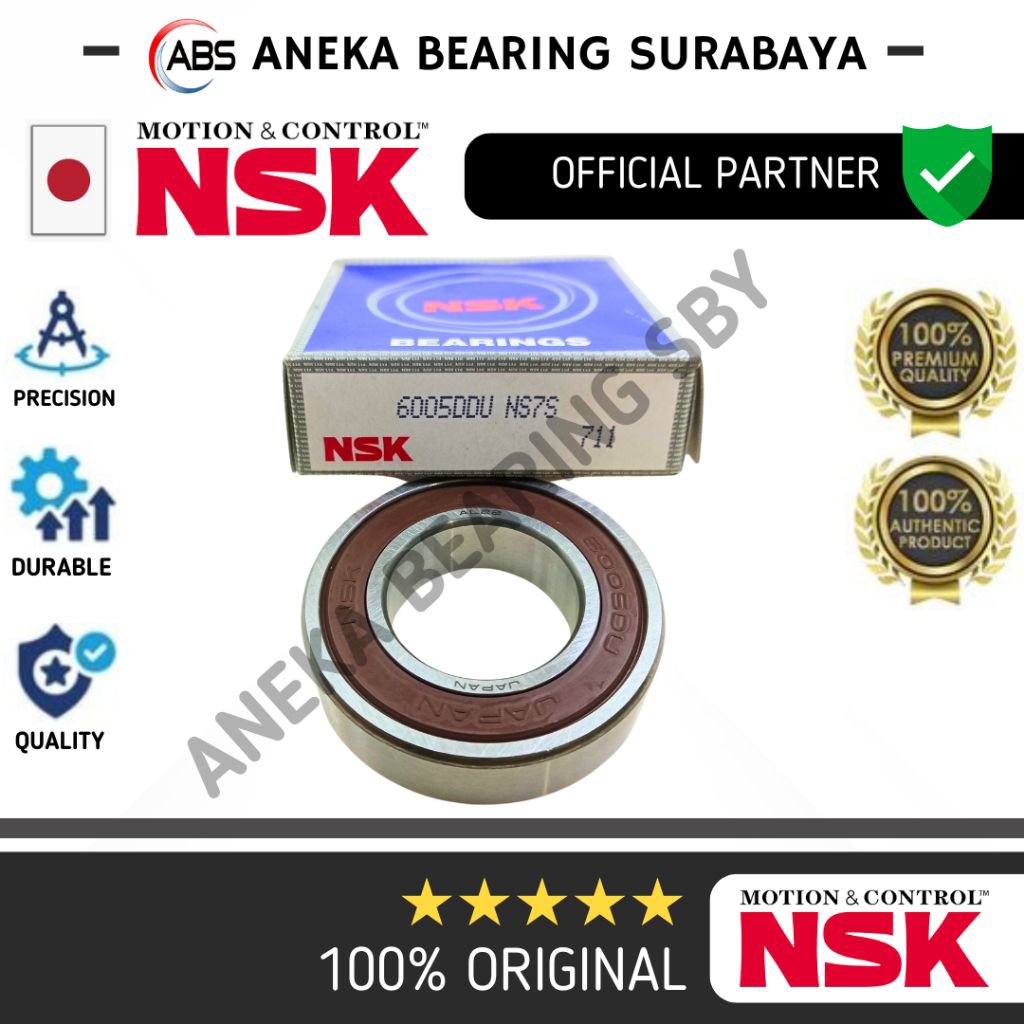 Jual BALL BEARING 6005 DDU (2RS) NSK JEPANG ORIGINAL 6005DDU TUTUP ...