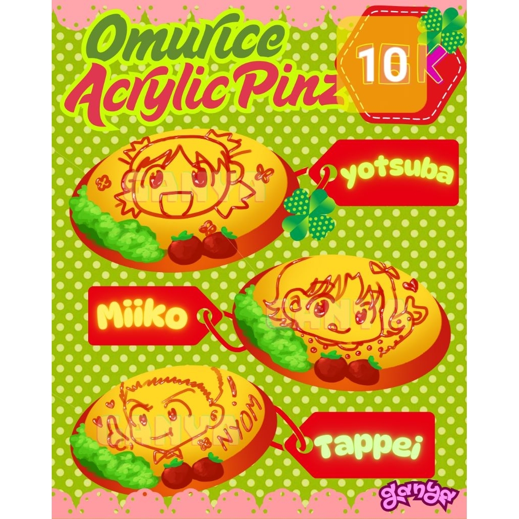 Jual Yotsuba, Miiko Tappei Omelette Acrylic Pin | Shopee Indonesia