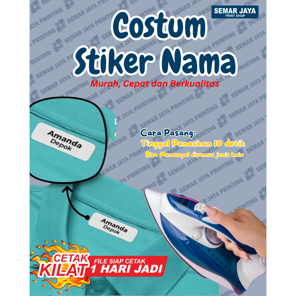 Jual Sticker Label nama Setrika / pallete color / stiker untuk semua ...