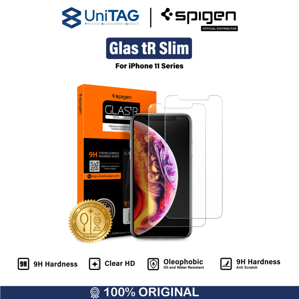 Jual Tempered Glass iPhone 11 / Pro / Max / XS Max / XS / XR X Spigen ...