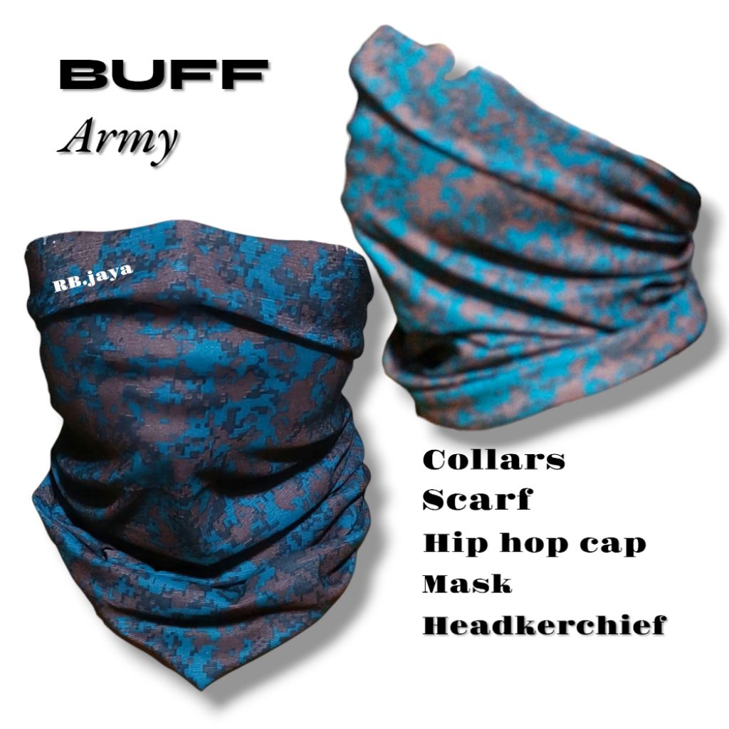 Jual 6 & 1Pcs Mask Masker Buff Bandana Scarf Hip Hop Cap Motif Army Random | Shopee Indonesia