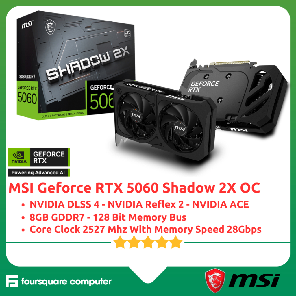 Jual Msi Geforce RTX 5060 Shadow 2X 8GB GDDR7 OC VGA GPU card | Shopee ...