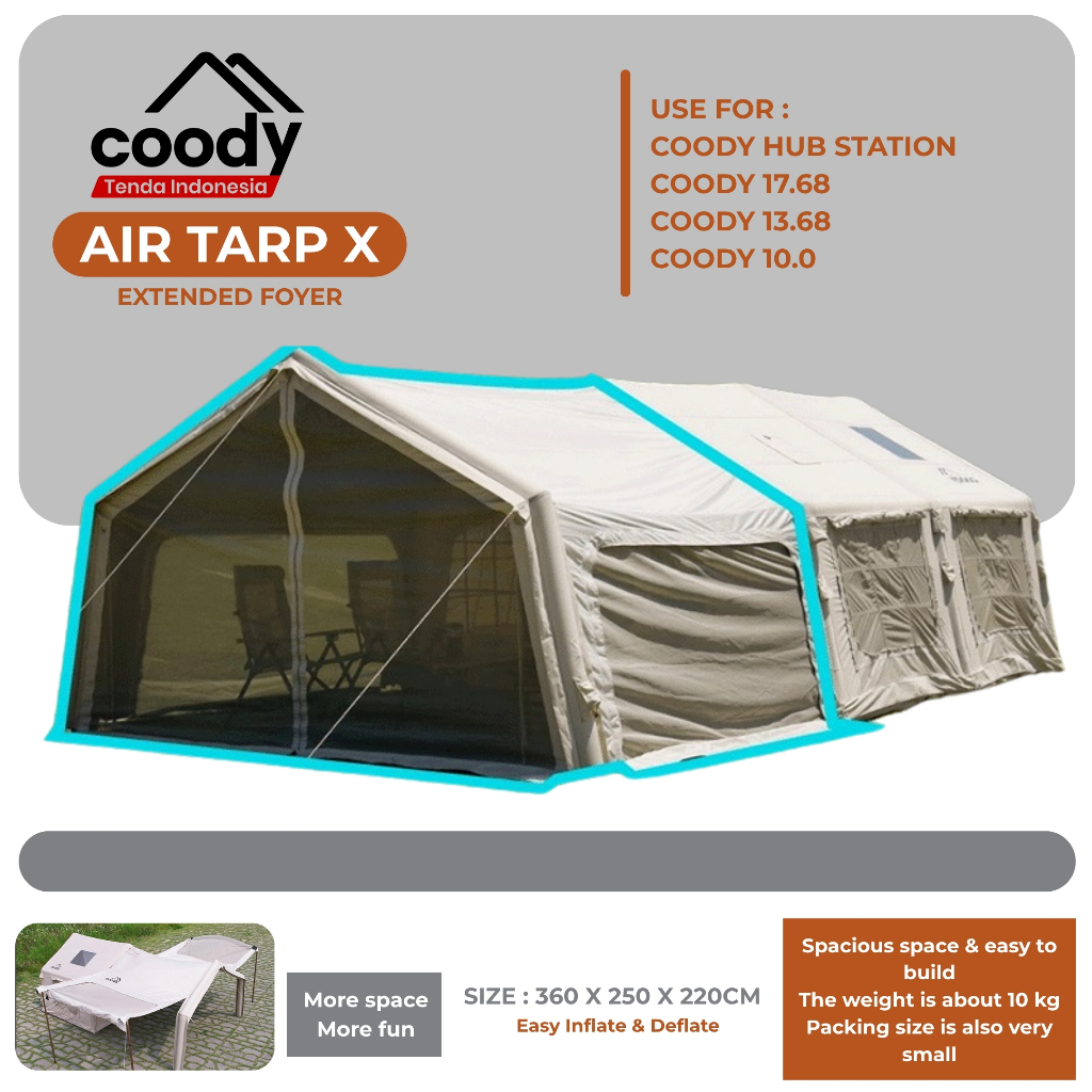 Jual Coody Air Tarp X "Extended foyer" Beige For Coody Hub Station, Coody 17.68, Coody 13.68 ...