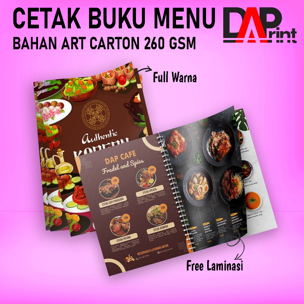 Jual Cetak Buku Daftar Menu Makanan Minuman Cafe Custom | Shopee Indonesia