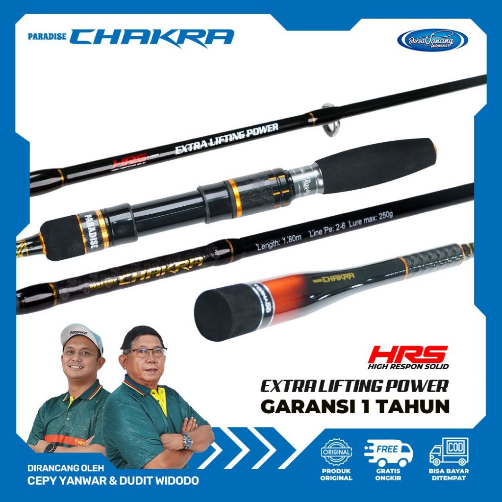 Jual Paradise Joran Pancing Chakra Deep Sea Jigging Rod 180CM PE 2-6 ...